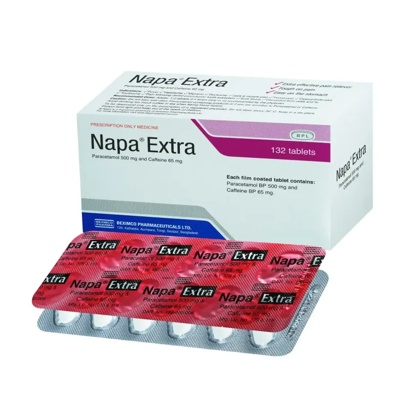 নাপা এক্সট্রা ৫০০+৬৫ মি.গ্রা. ট্যাবলেট | Napa Extra 500+65mg Tablet
